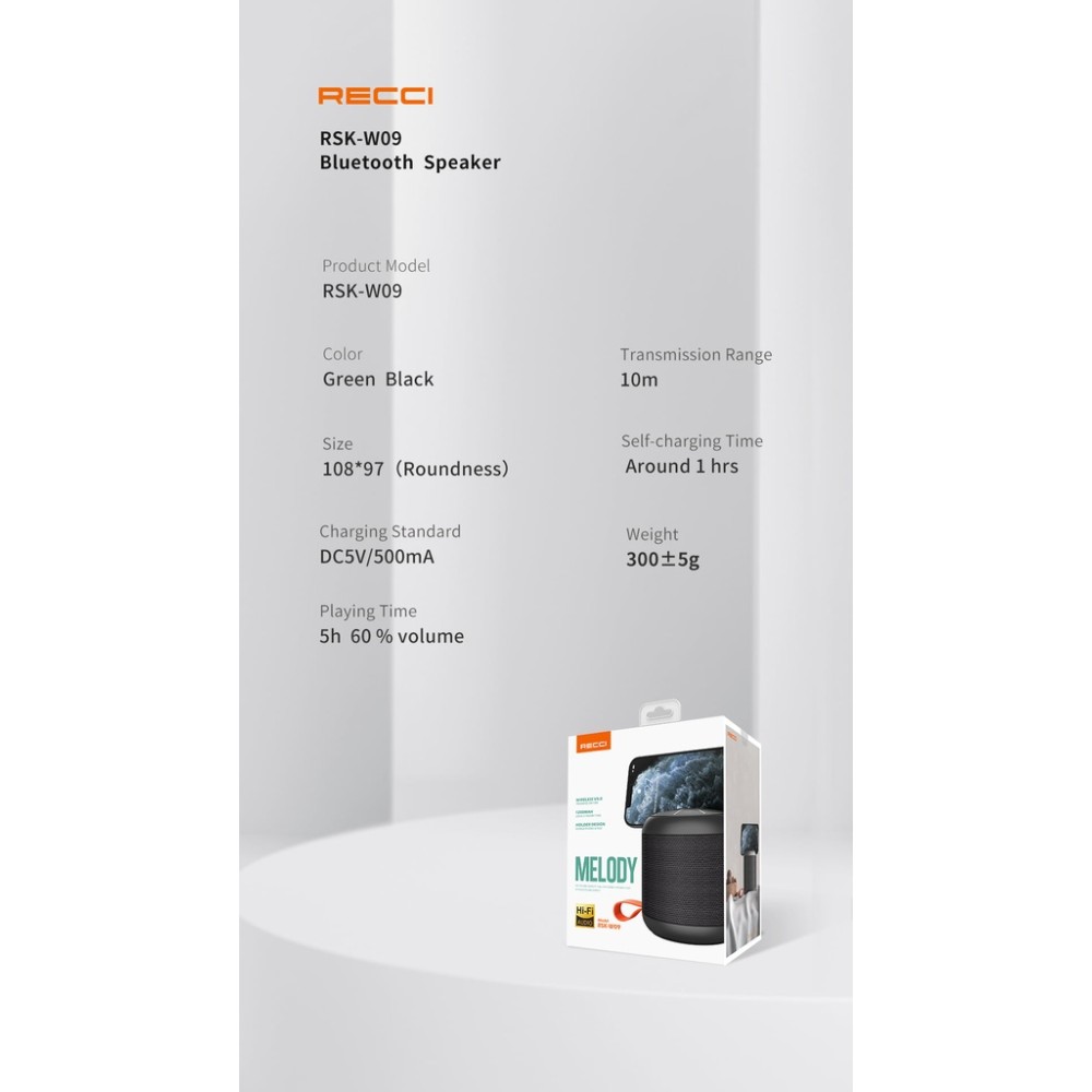 Buy Best Recci RSK-W09 Hi-Fi Bluetooth Speaker With Stand Price in Bangladesh